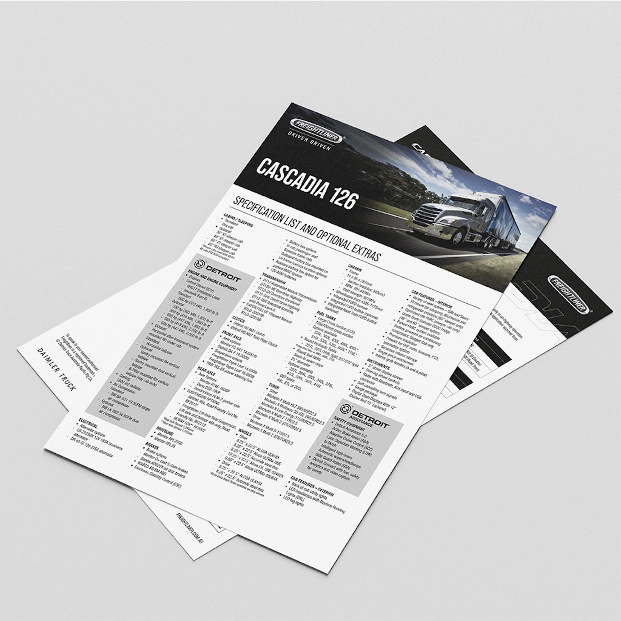 Cascadia Truck Spec Sheets | Freightliner