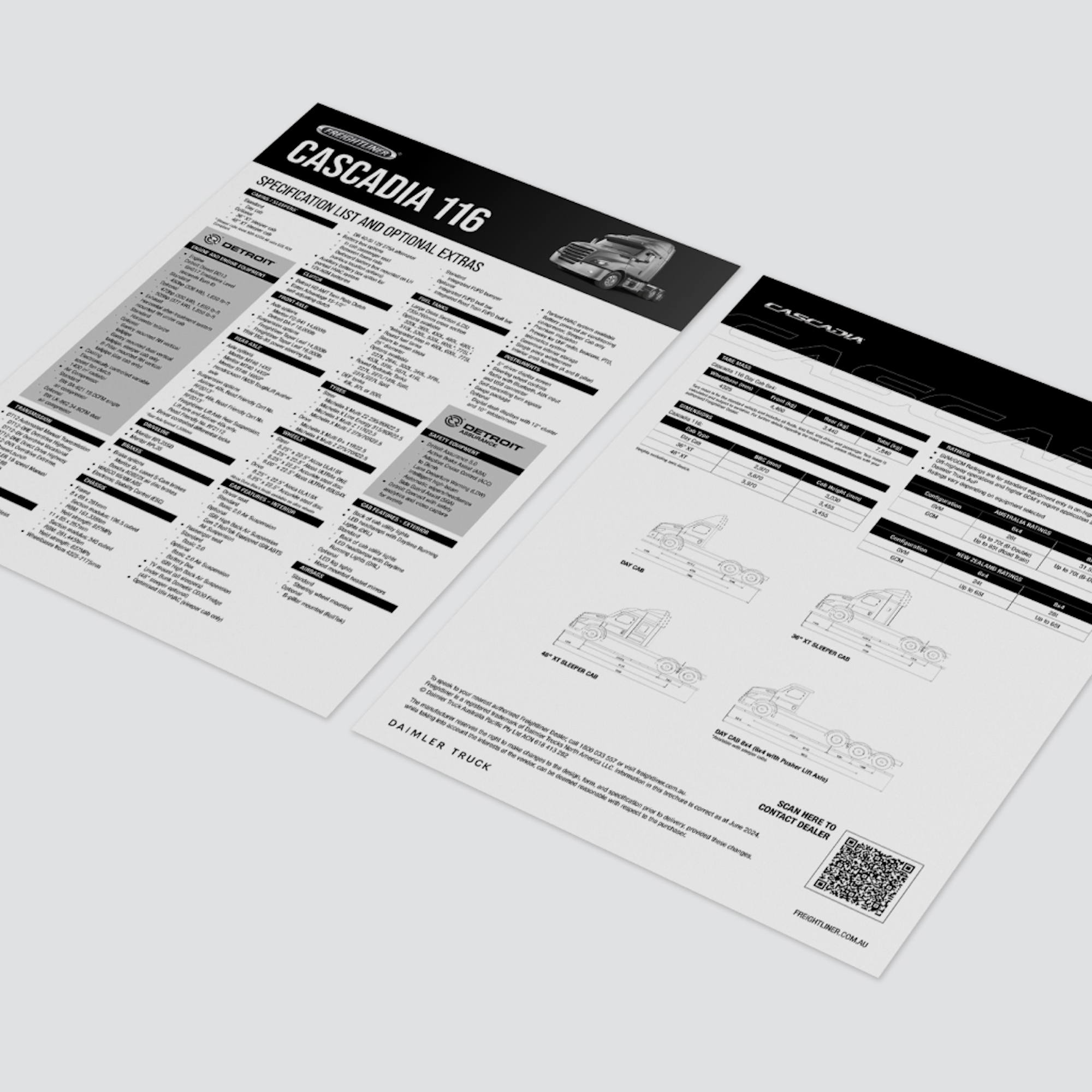 Cascadia Truck Spec Sheets | Freightliner